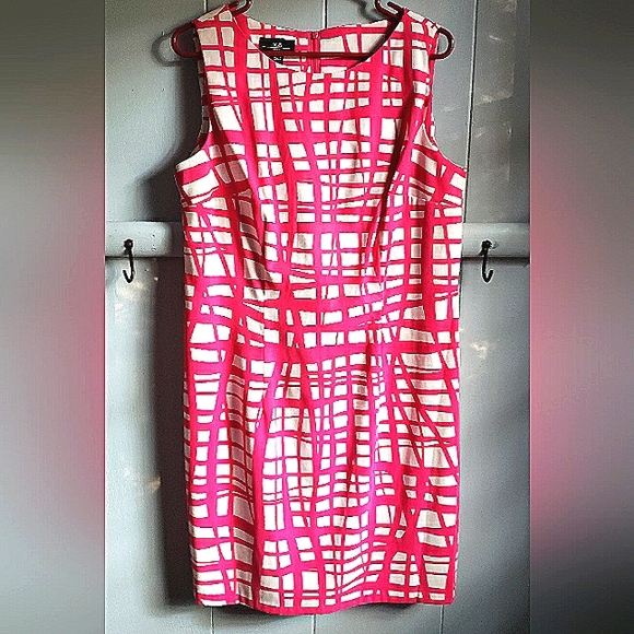 AGB | Dresses | Shapely Dress From Dress Barn In A Pink And White ...